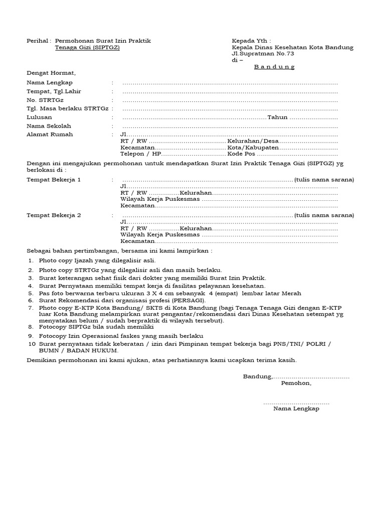Form Sip Gizi | PDF