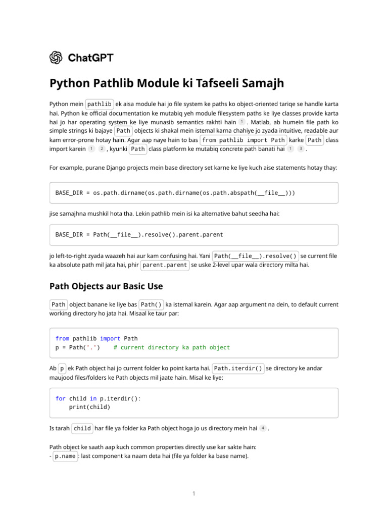 Python Pathlib Module Guide | PDF | Directory (Computing) | Operating ...