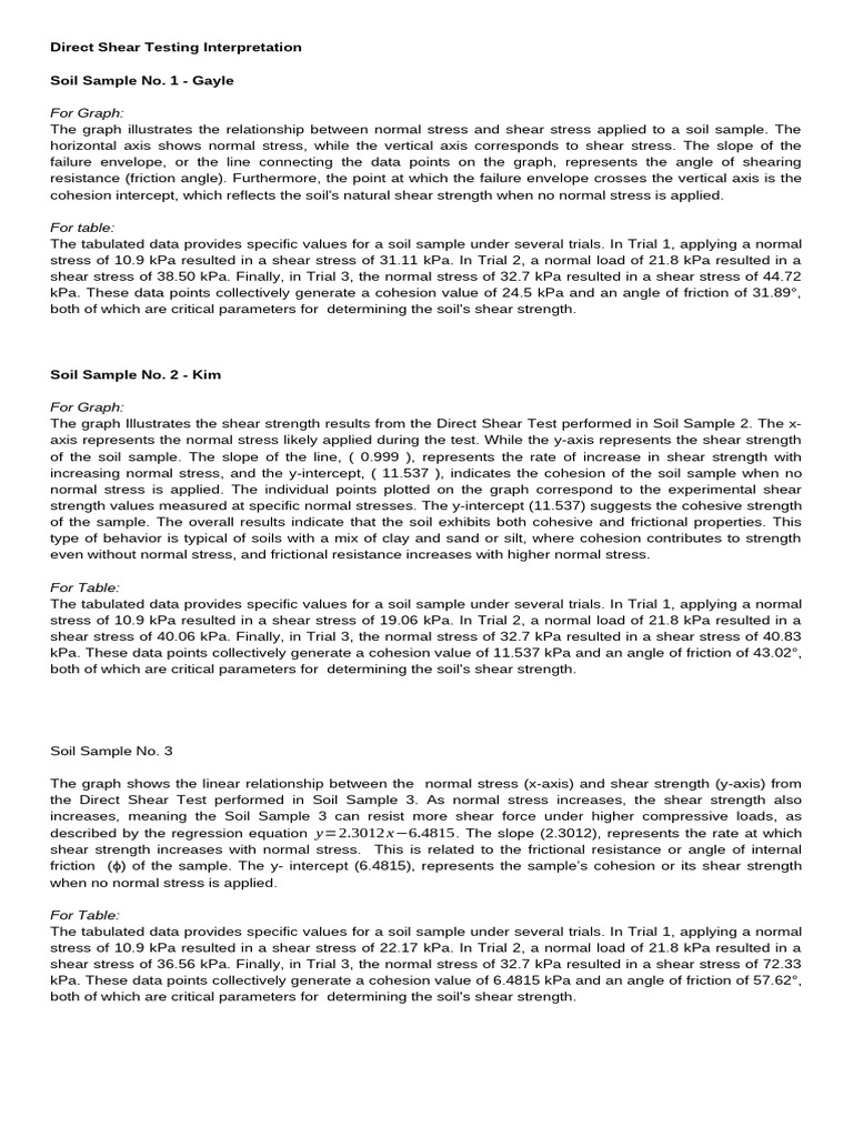 For Interpretation of Data of DST | PDF | Stress (Mechanics) | Applied ...