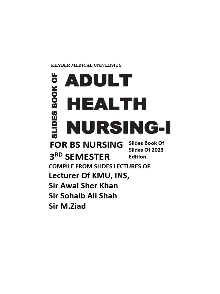 Ahn I Slides Book BSN 3rd Semester | PDF | Diseases And Disorders | Medical Specialties