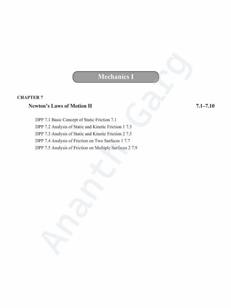 Newton's Laws of Motion (With Friction) DPP | PDF