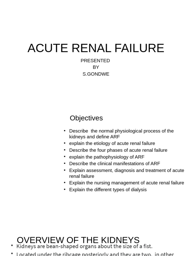 Acute Renal Failure | PDF | Kidney | Hemodialysis