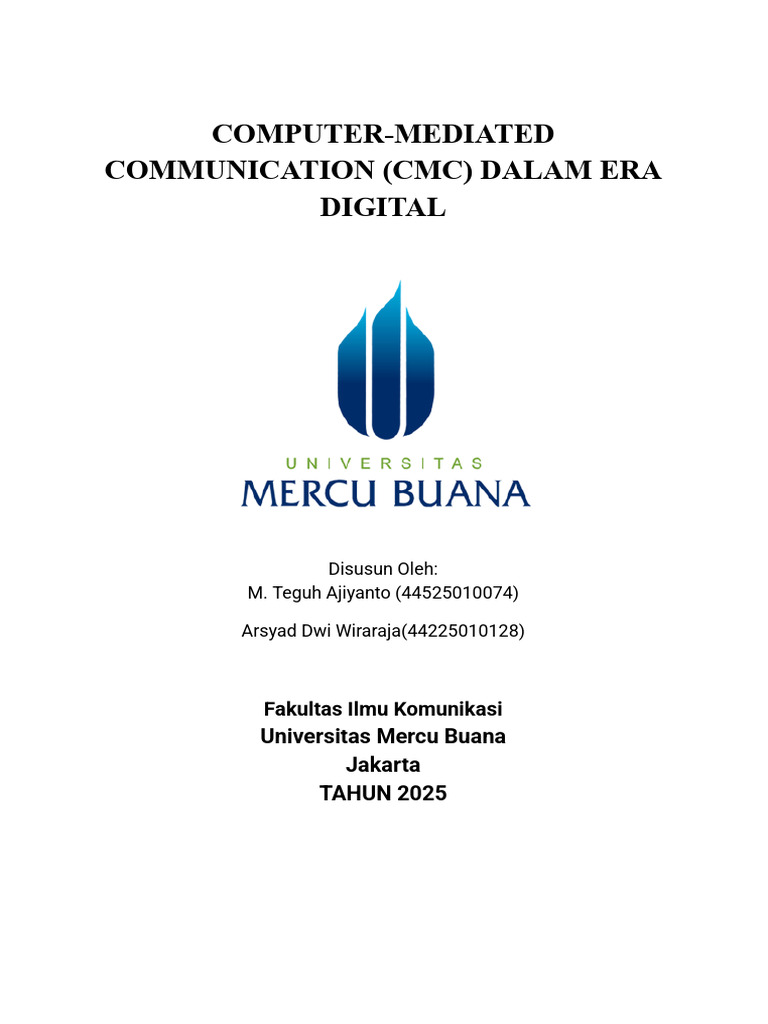 Computer-Mediated Communication (CMC) Dalam Era Digital | PDF