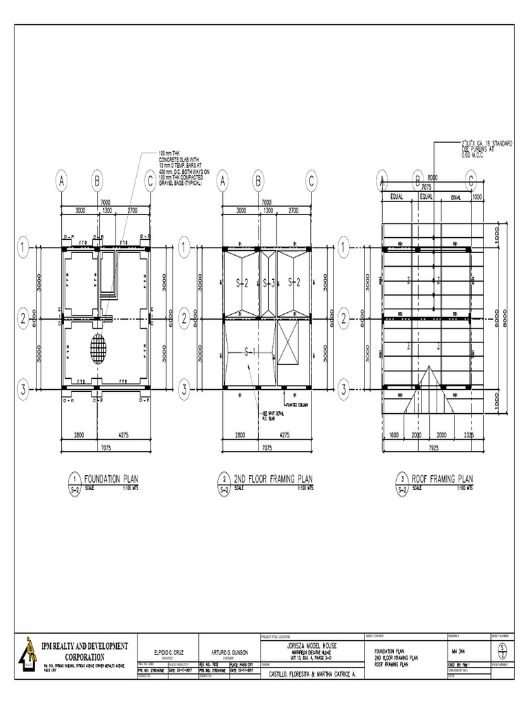 100 MM THK Concrete Slab With 10 MM Temp. Bars at 400 Mm. O.C. Both ...