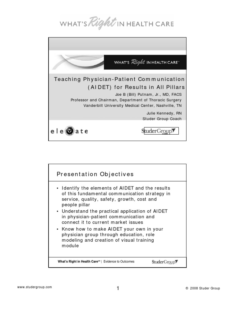 AIDET Physician | Patient | Physician