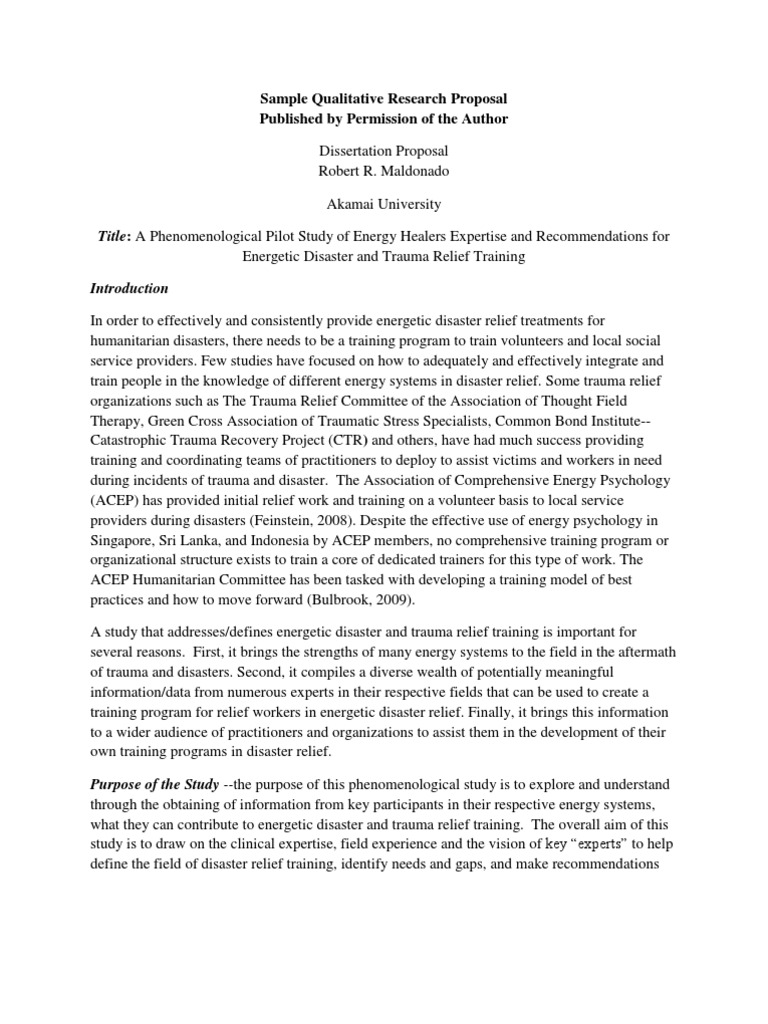Dissertation Proposal Sample Qualitative Robert Maldonado | PDF ...