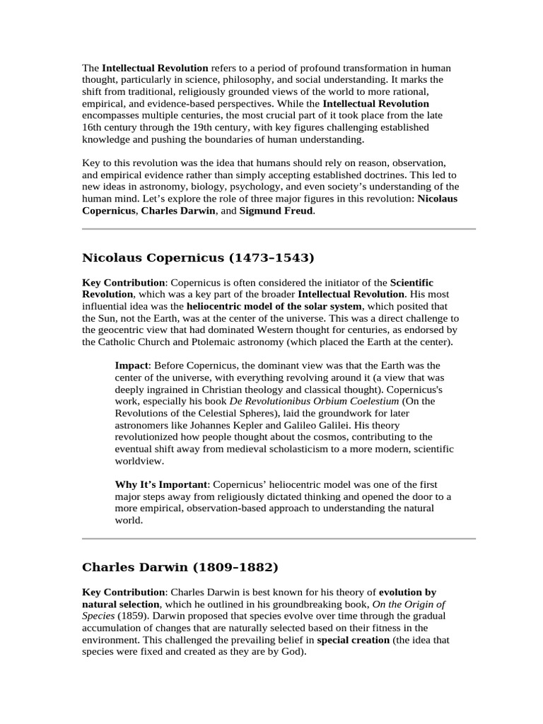 Intellectual Revolution | PDF | Unconscious Mind | Creationism