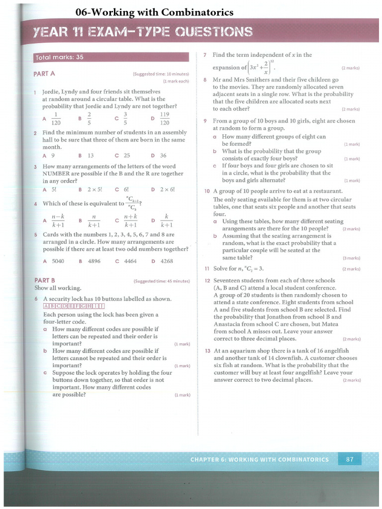 Excel Extension 11 - 06 Working With Combinatorics | PDF