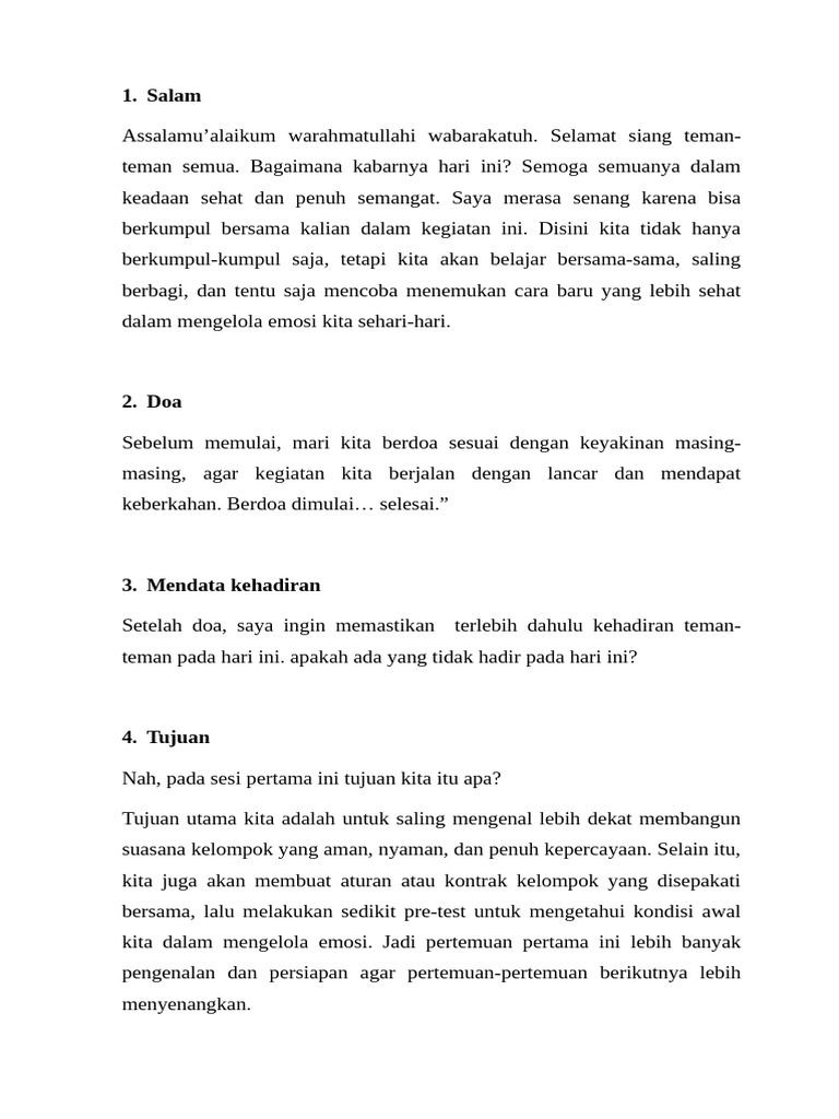 Outline Kegiatan Bimbingan Emosi | PDF