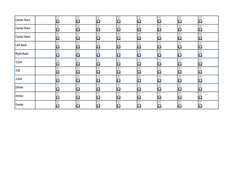 Soccer Team Subs Template - Google Sheets | PDF