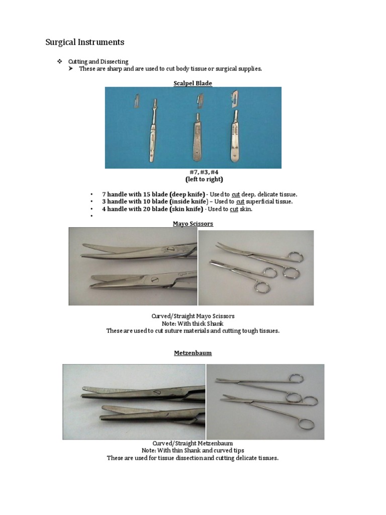 Surgical Instruments | PDF | Surgical Suture | Surgery