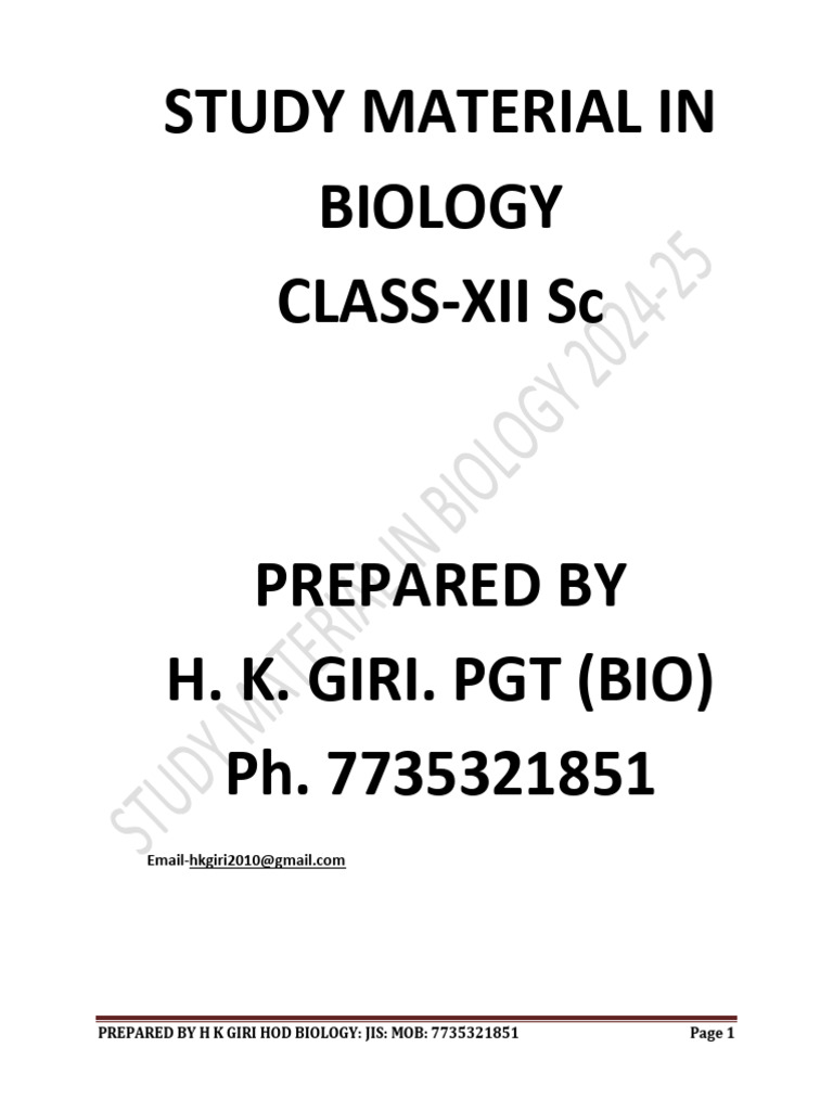 Study Material 25-26 | PDF | Menstrual Cycle | Seed