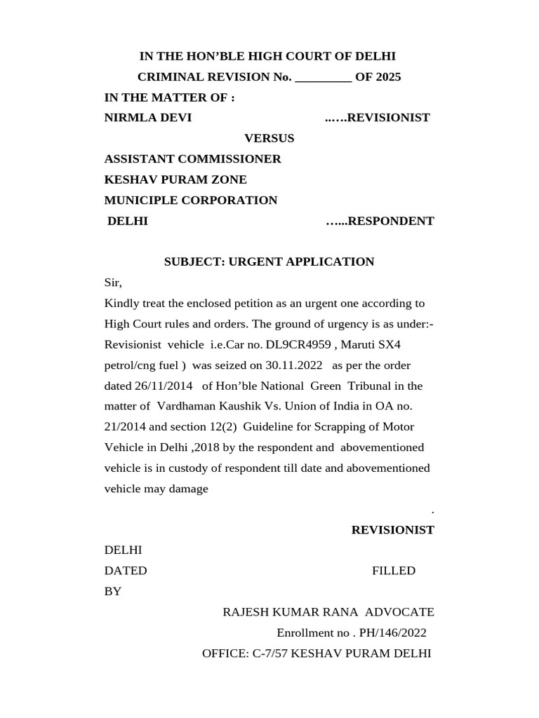 Delhi High Court Criminal Revision 2025 | PDF | Affidavit