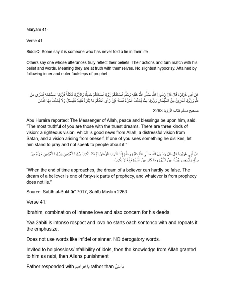 Maryam 41-73 | PDF | Prophets And Messengers In Islam | God In Islam