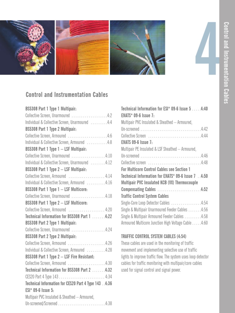 BS5308 Instrumentation Cable Guide | PDF | Cable | Wire