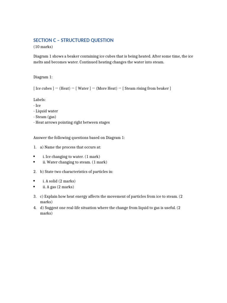 Form1 Science Structured Question | PDF