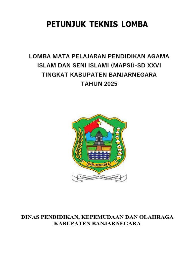 Juknis Lomba MAPSI SD 2025 Banjarnegara | PDF