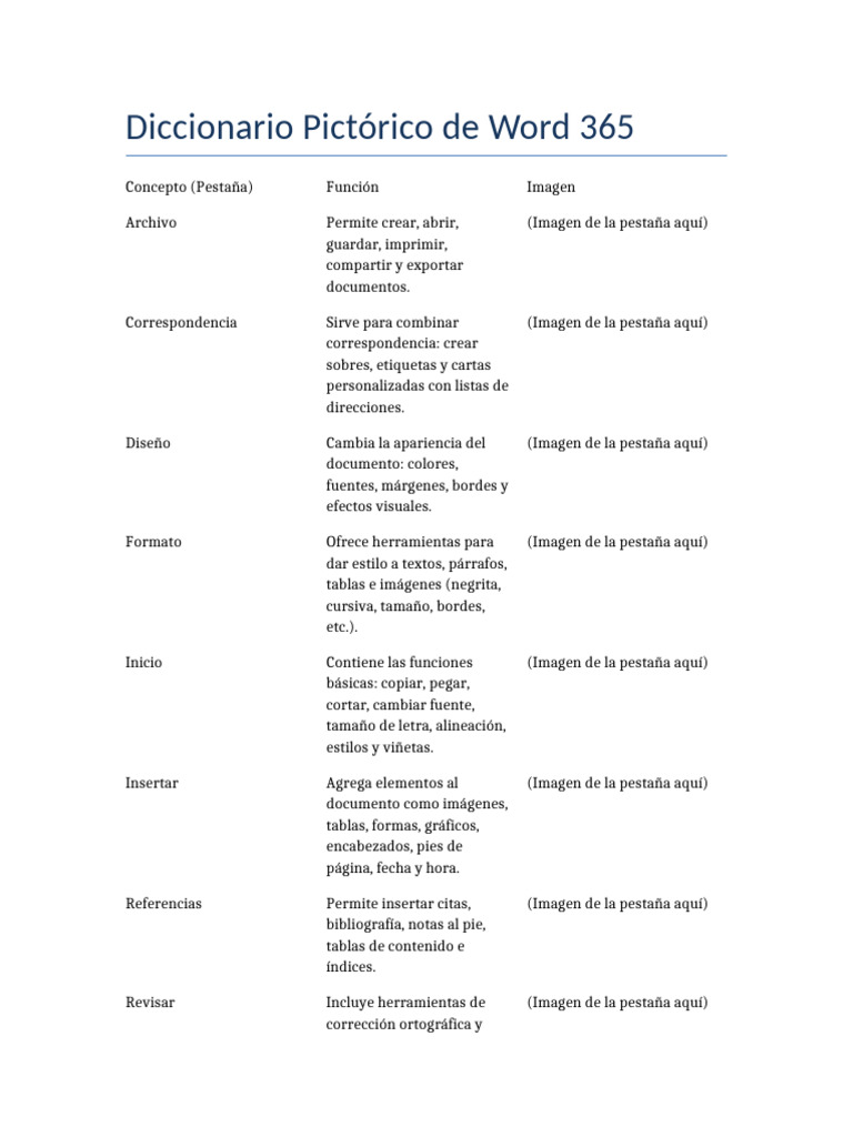 Diccionario Pictorico Word365 | PDF