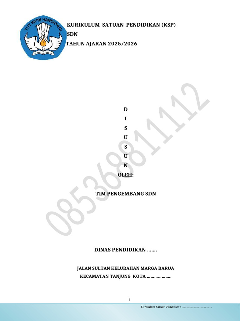 Kurikulum Satuan Pendidikan (KSP) 2025/2026 | PDF