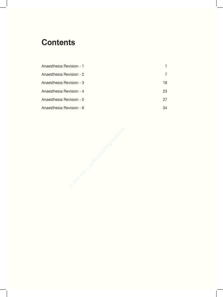 Anaesthesia Revision Guide: Key Concepts | PDF | Clinical Medicine ...
