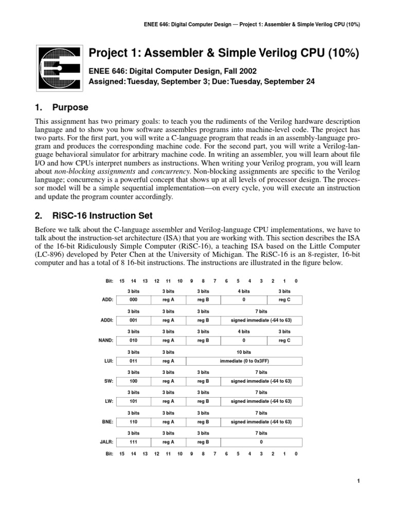 Assembler Verilog | PDF | Assembly Language | Instruction Set Assembler Verilog | PDF | Assembly Language | Instruction Set