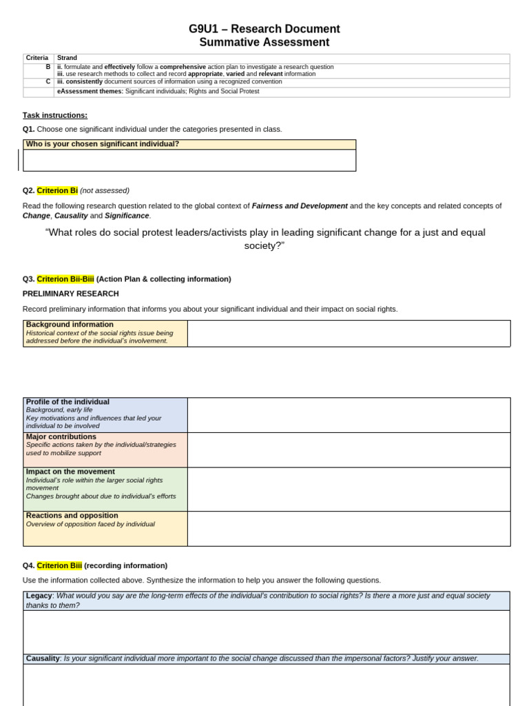 G9U1 Research - Summative Assessment MAKE A | PDF | Information ...