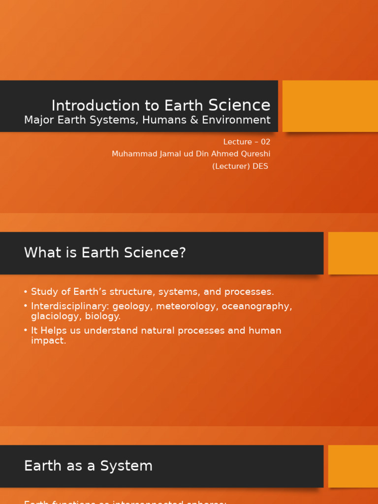 Lecture 2 Major Earth Systems, Humans & Environment | PDF
