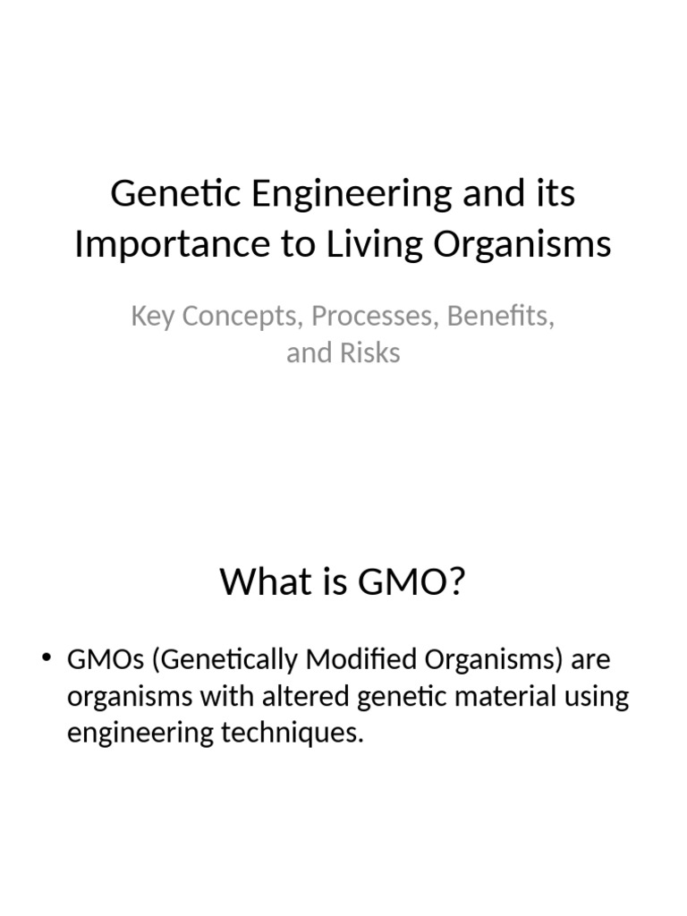Genetic Engineering Overview | PDF