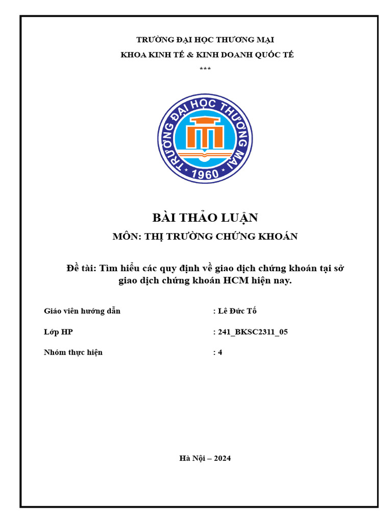 Nhóm 4 - TTCK | PDF
