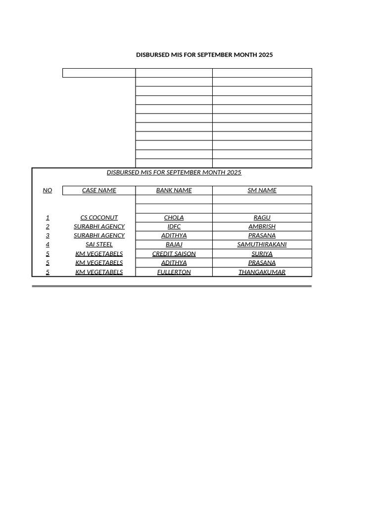 August Month Mis | PDF
