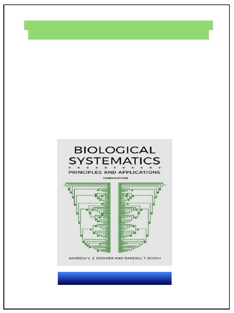 Biological Systematics Principles and Applications 3rd Edition Andrew V ...