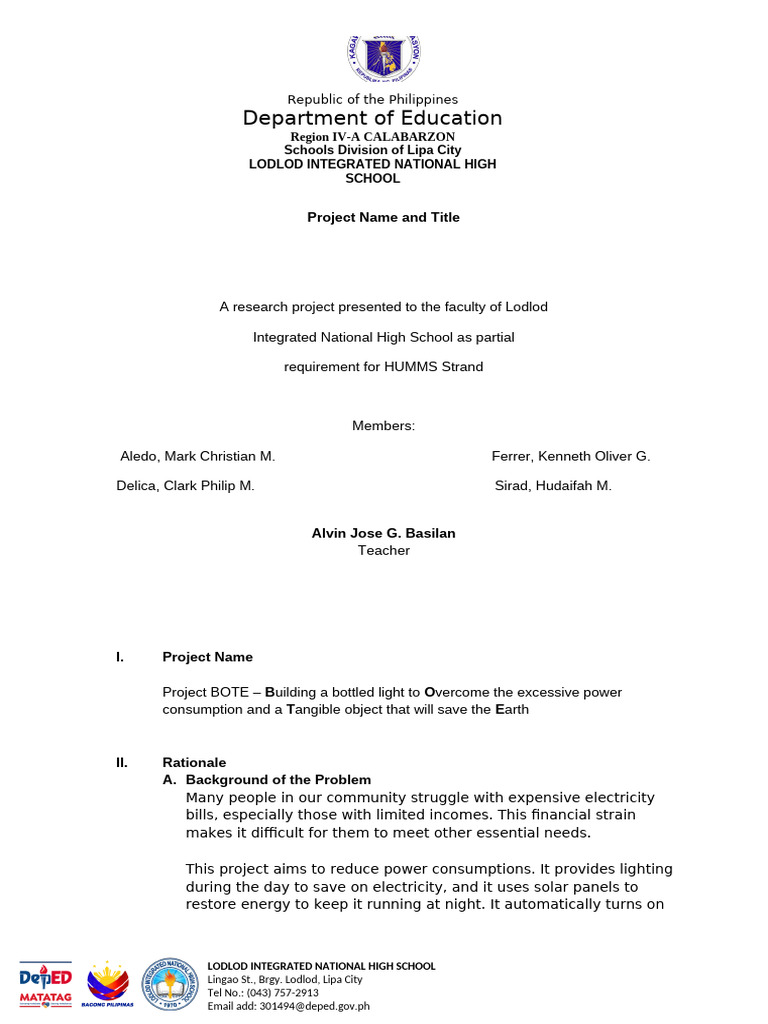 Project Proposal Template | PDF