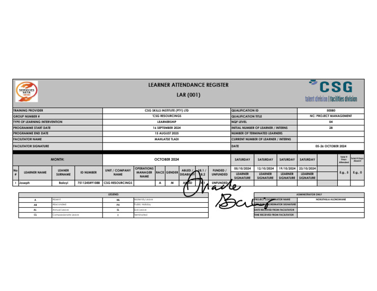 Att Reg CSG Resourcings Joseph Oct | PDF
