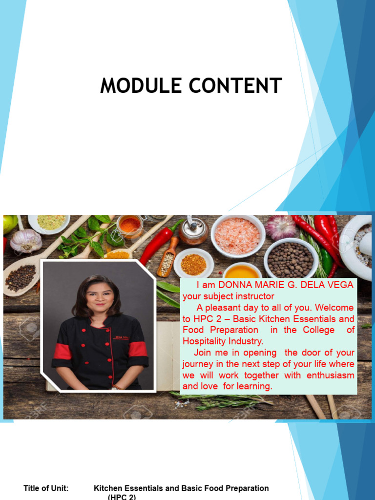 MODULE Basic Principles in Cookery | PDF | Grilling | Cooking