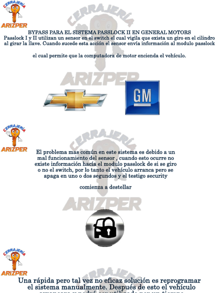 Bypass para El Sistema Passlock Ii en General PDF | PDF