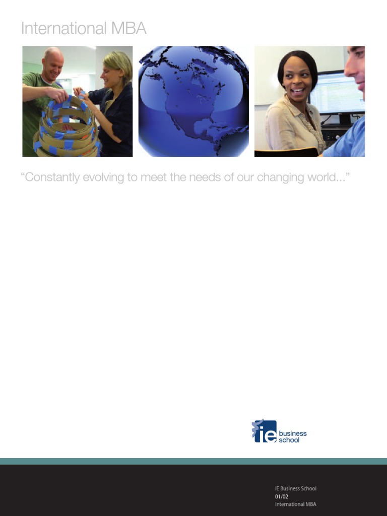 IE International MBA Brochure | PDF | Master Of Business Administration | Entrepreneurship