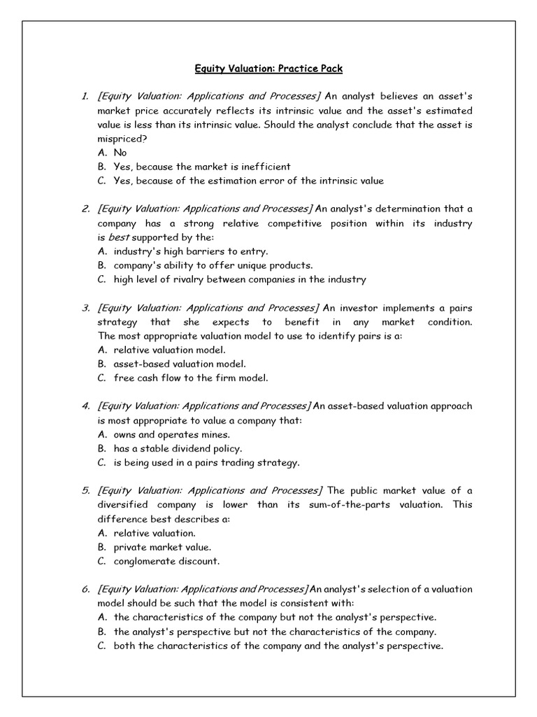 PP Equity Valuation | PDF | Valuation (Finance) | Business Valuation