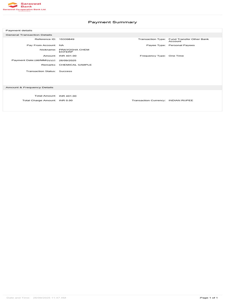 Payment Summary: Payment Details General Transaction Details | PDF