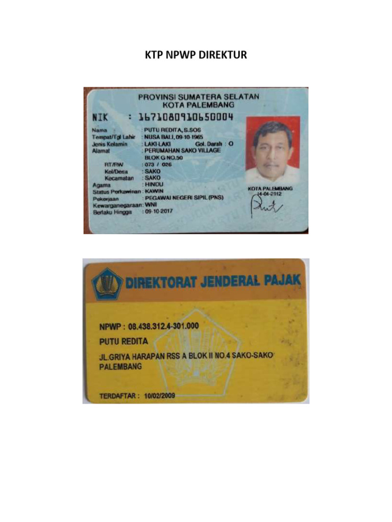 KTP NPWP Direktur | PDF