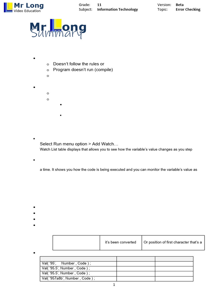 Error Checking MR Long Summary | PDF | Computer Program | Programming