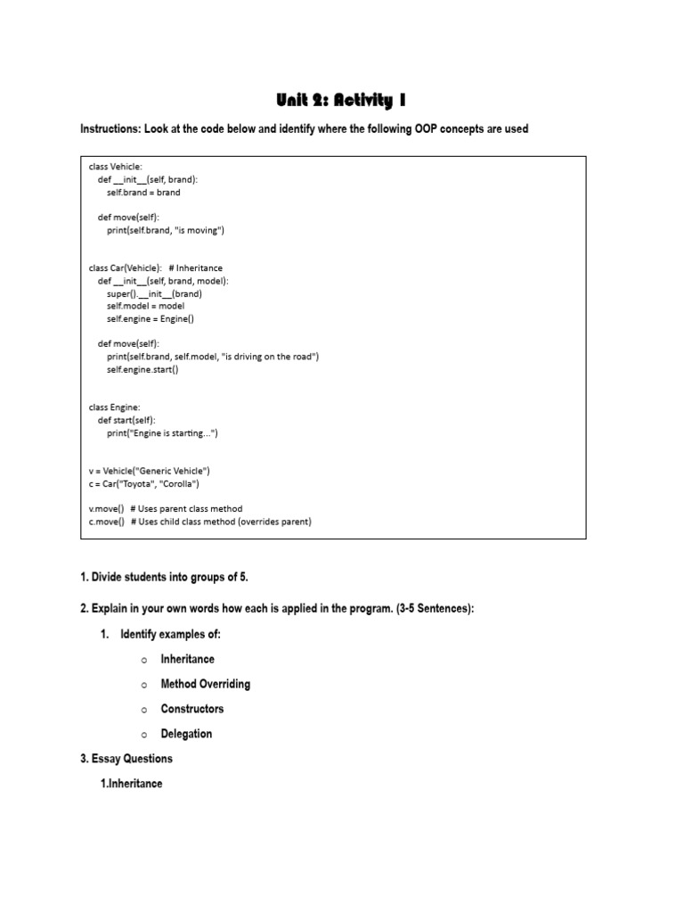 Unit 2 Activity 1 | PDF