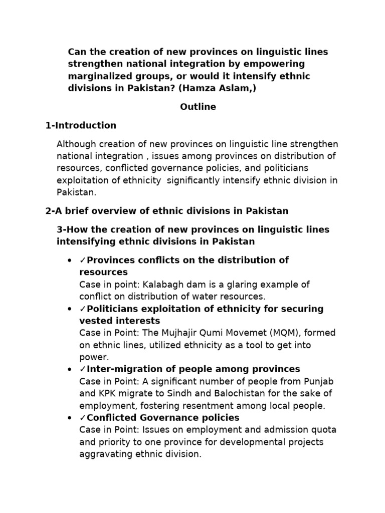 Hamza Aslam-Can The Creation of New Provinces On Linguistic Lines ...