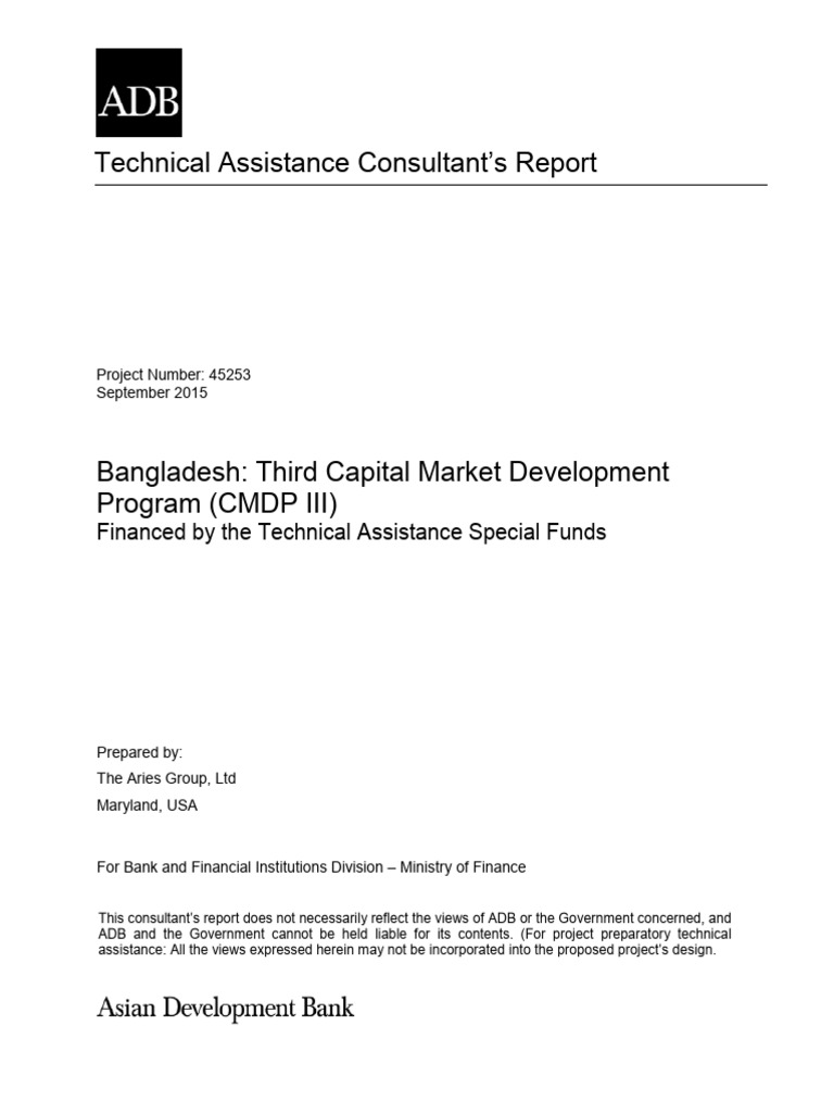 Final Report ADB | PDF | Private Sector | Financial Services