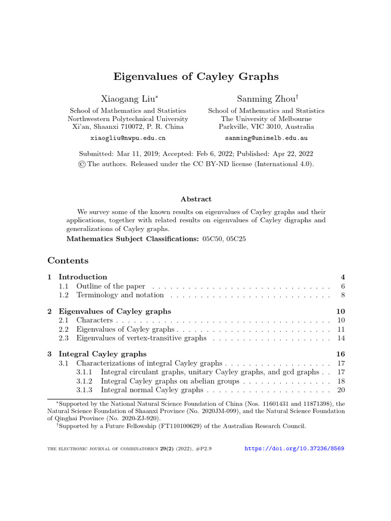 2022 Eigenvalues of Cayley Graphs (Of Finite Ring) | PDF | Group ...
