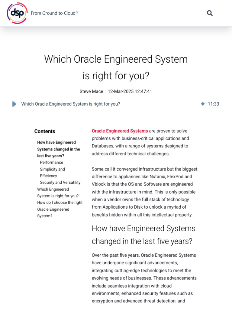 Which Oracle Engineered System Is Right For You | PDF | Cloud Computing ...