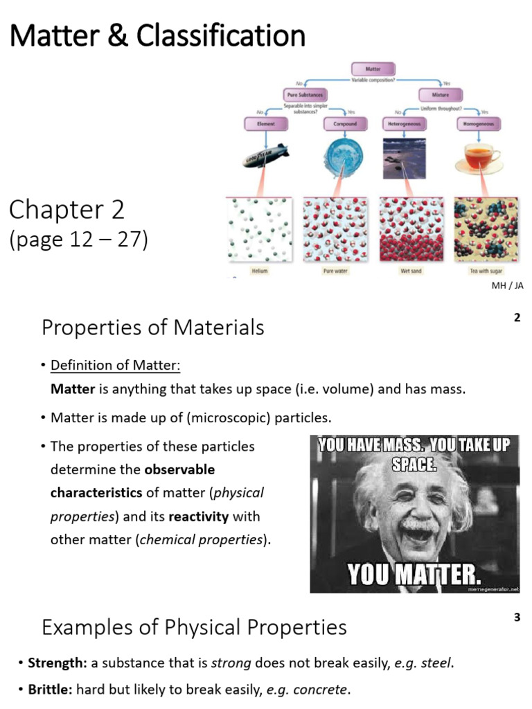 Properties and Classification of Matter | PDF | Chemical Substances ...