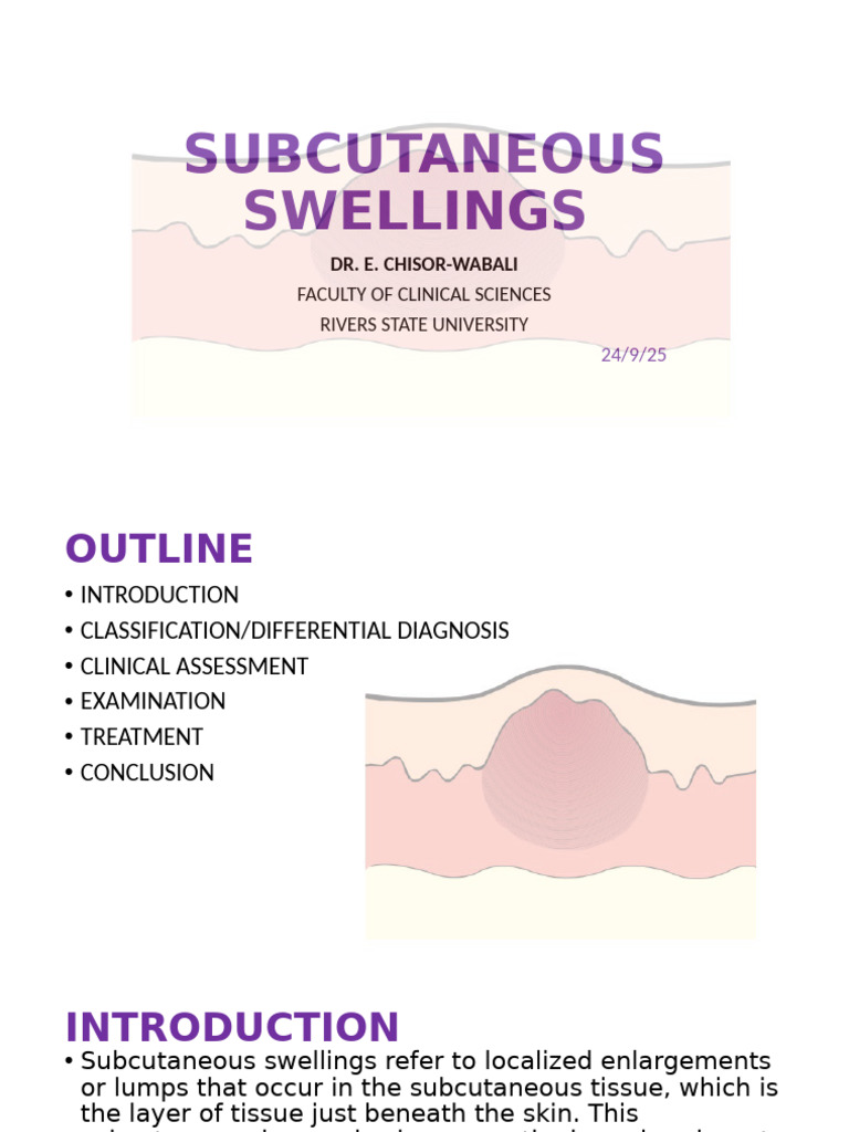 Understanding Subcutaneous Swellings | PDF | Edema | Cancer