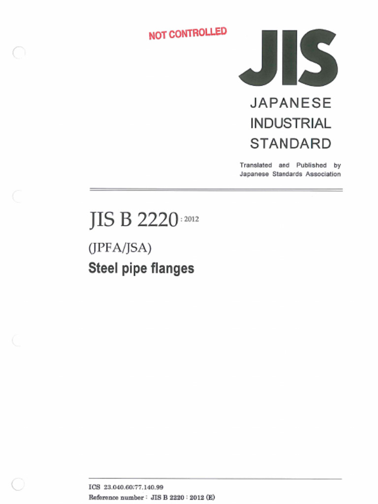Jis B 2220 2012 | PDF