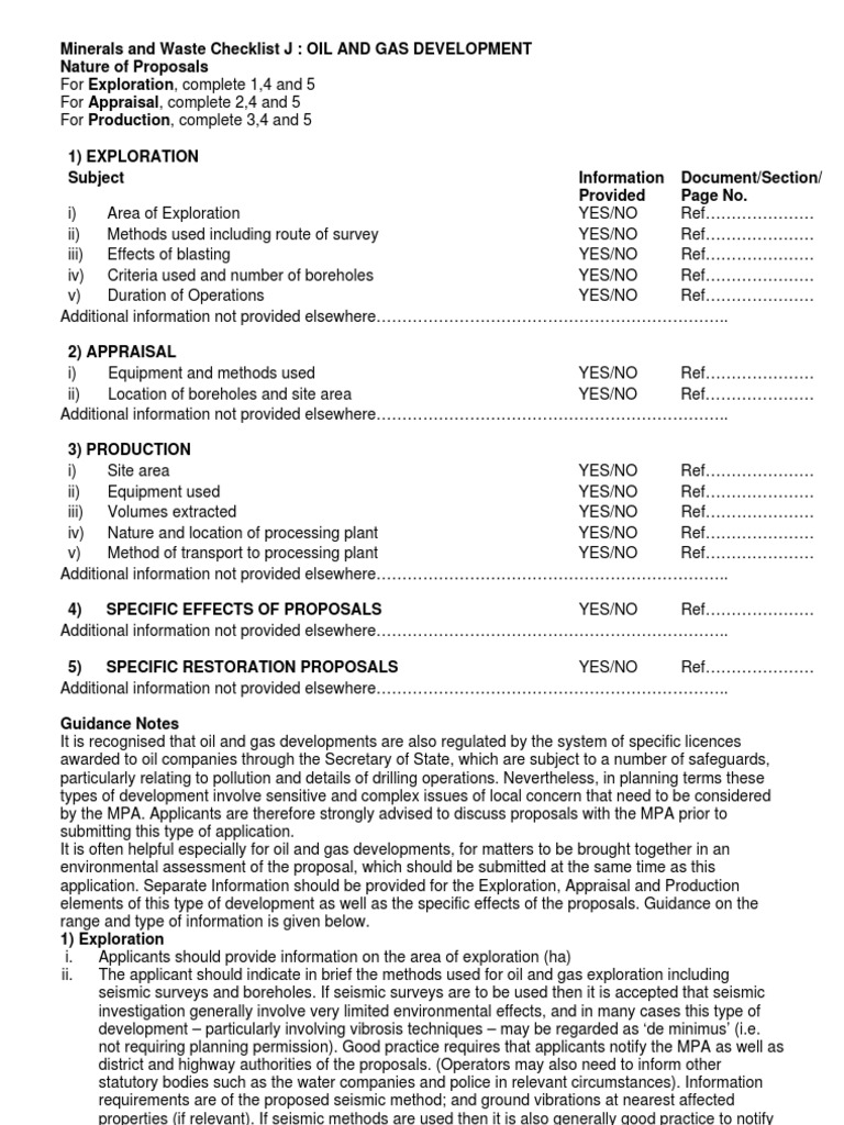 Checklist Oil and Gas Development | PDF | Borehole | Petroleum