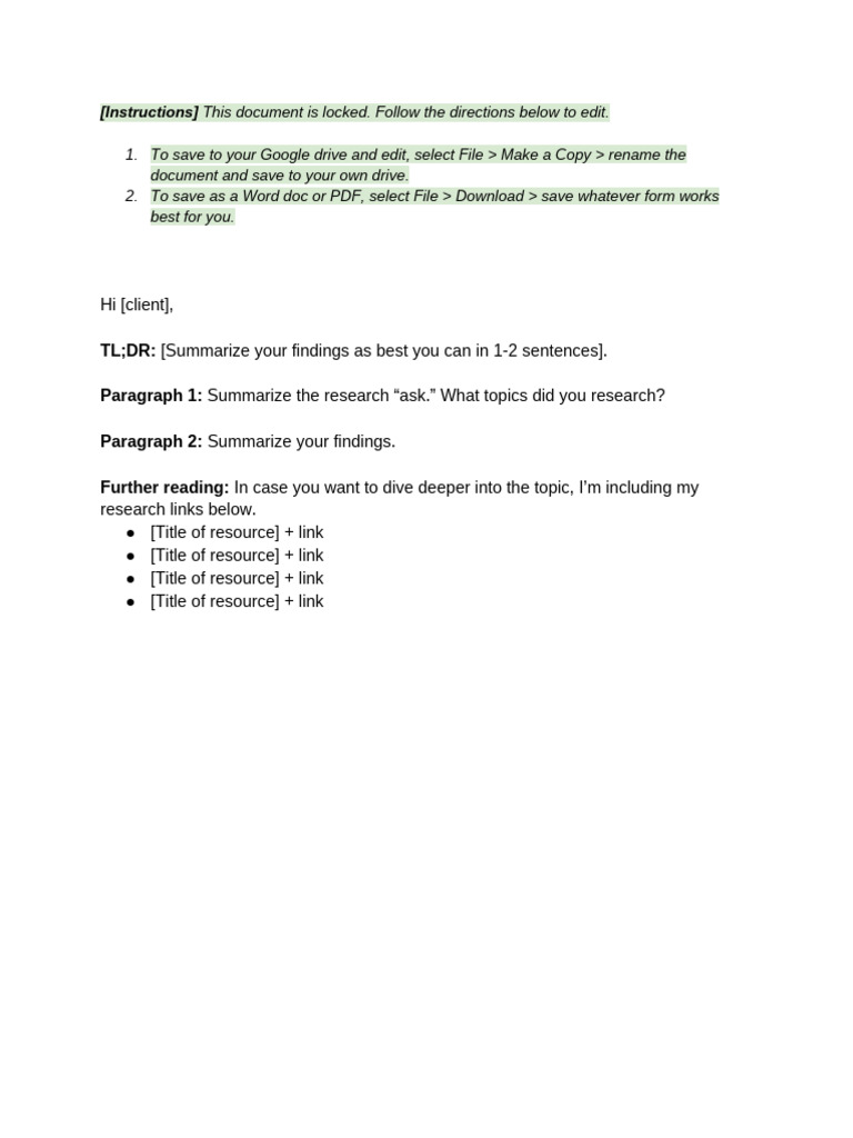 Informational Research Template | PDF